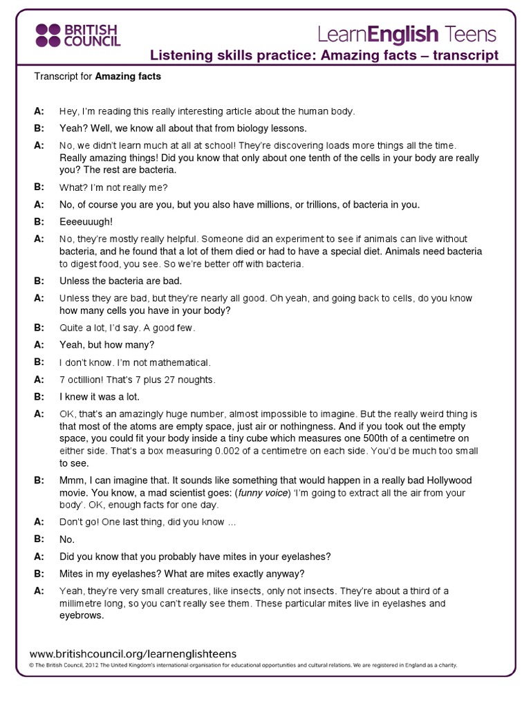 Amazing Facts - Transcript PDF | PDF