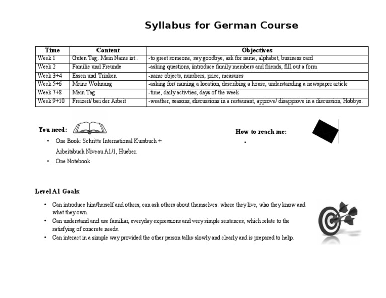 Syllabus German Course | PDF