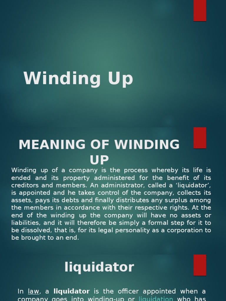 Understanding Company Winding Up Process | PDF | Liquidation | Companies