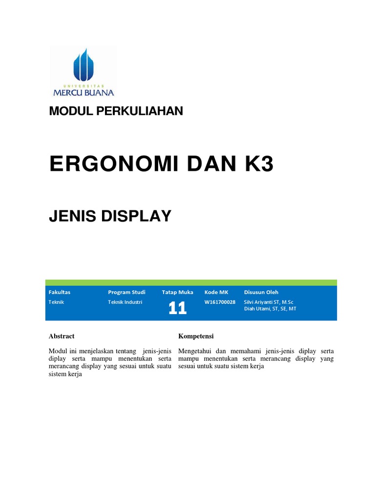 Modul Ergonomi Dan K3 (TM11) | PDF | Bisnis