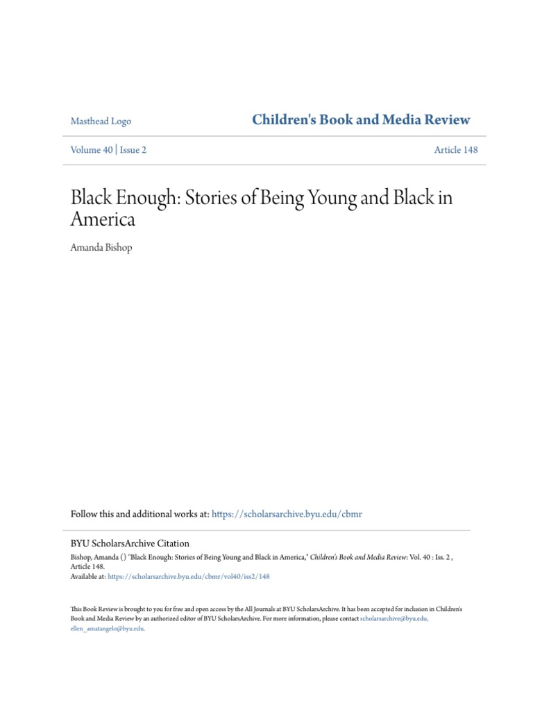 Black Enough - Stories of Being Young and Black in America PDF | PDF ...