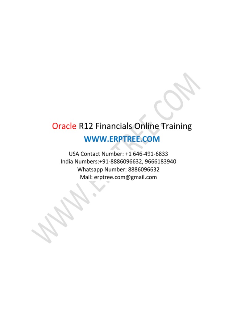 Oracle: R12 Financials Online Training | PDF | Receipt | Accounts Payable