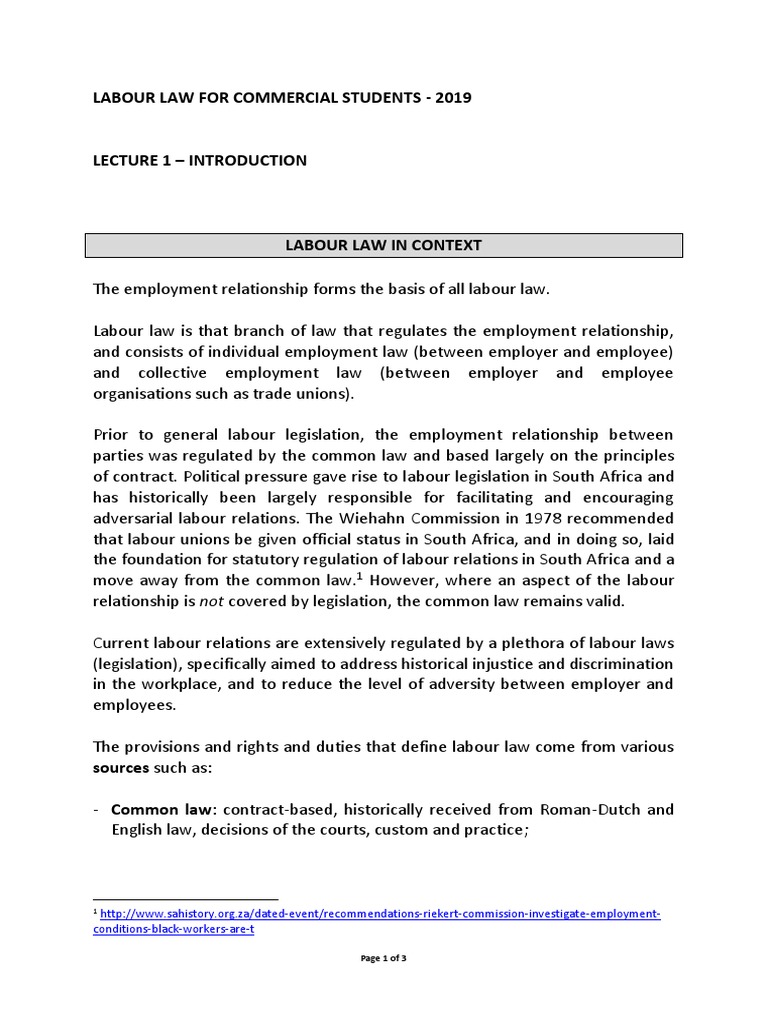 Labour Law | PDF | Labour Law | Employment