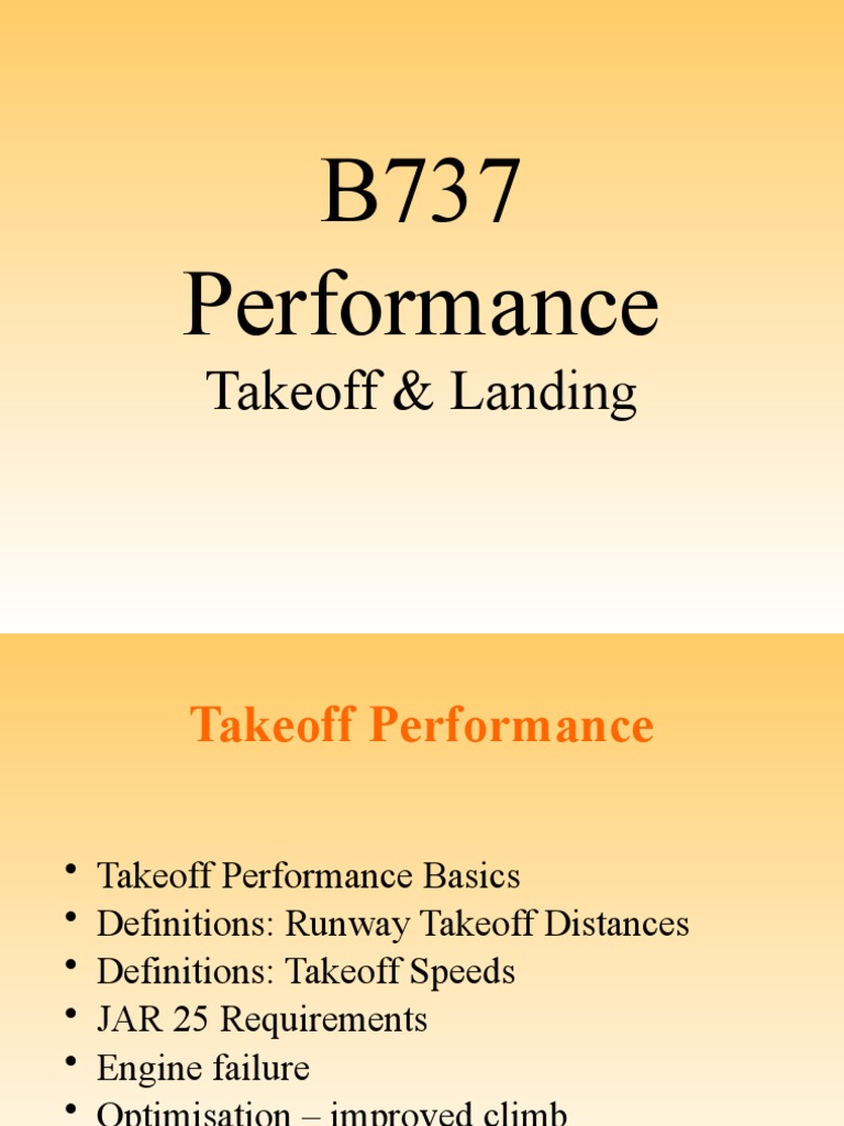 B737 Performance: Takeoff & Landing | PDF | Takeoff | Runway