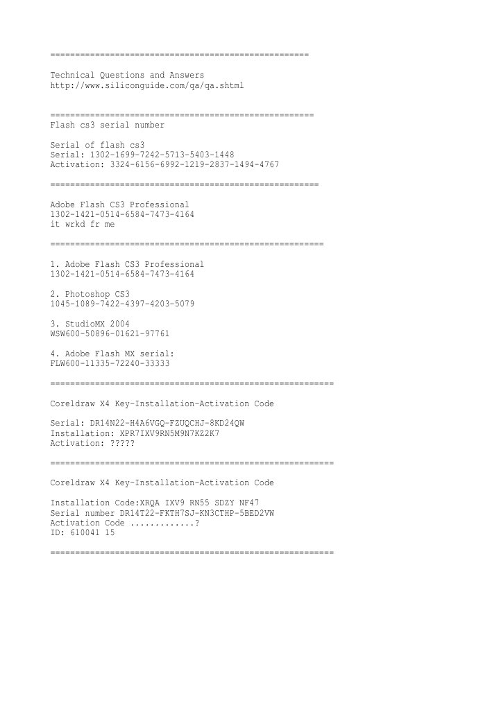Serial Number Flash Cs3 N Corel x4 | PDF | Computer Graphics ...
