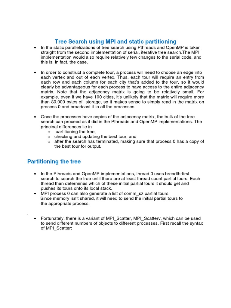 Tree Search Using Mpi With Static And Dynamic Partitioning Pdf