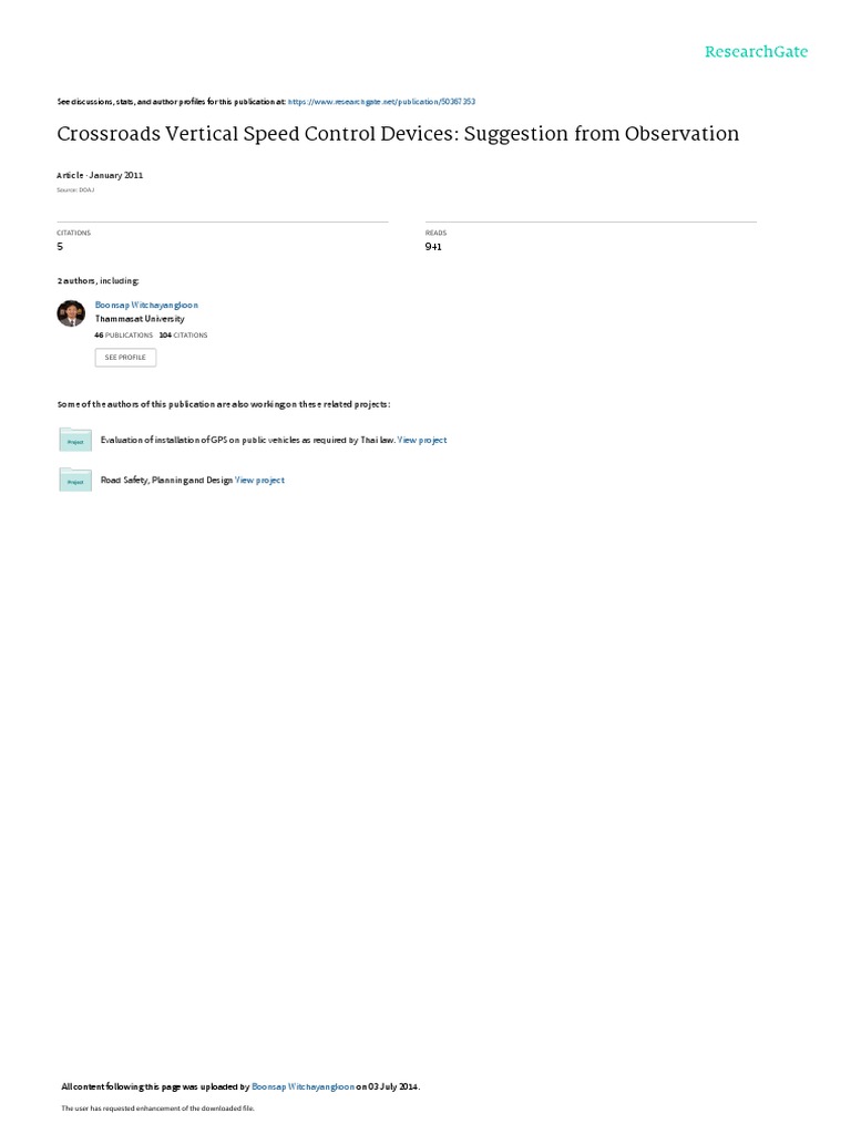 Crossroads Vertical Speed Control Devices Suggesti PDF | PDF | Traffic ...