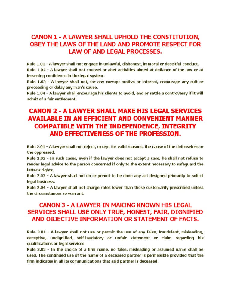 Canon 1 | PDF | Practice Of Law | Lawyer
