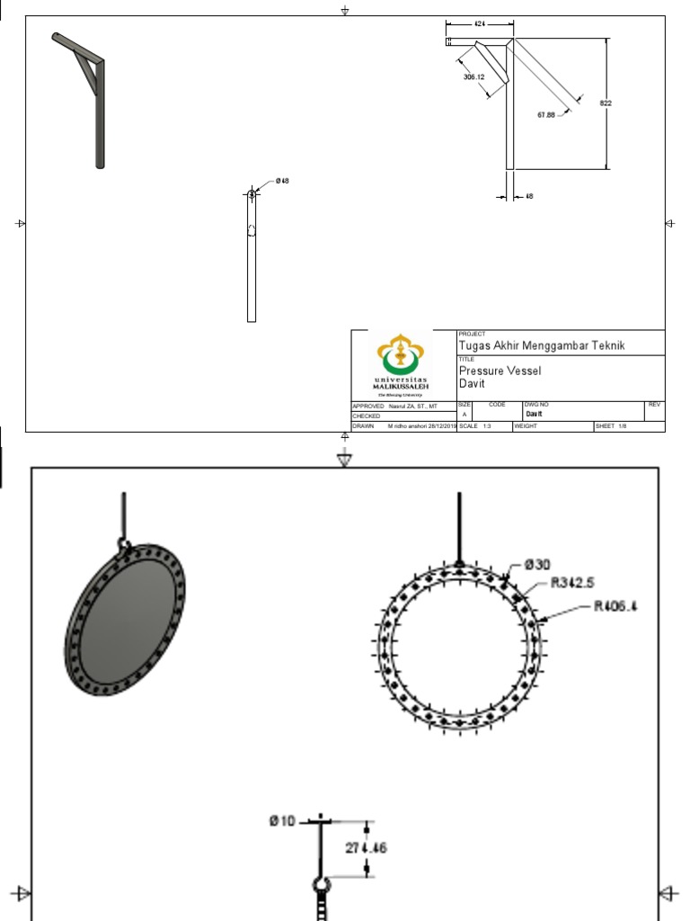 Drawing Pressure Vessel 1 PDF | PDF | Fluid Mechanics | Liquids