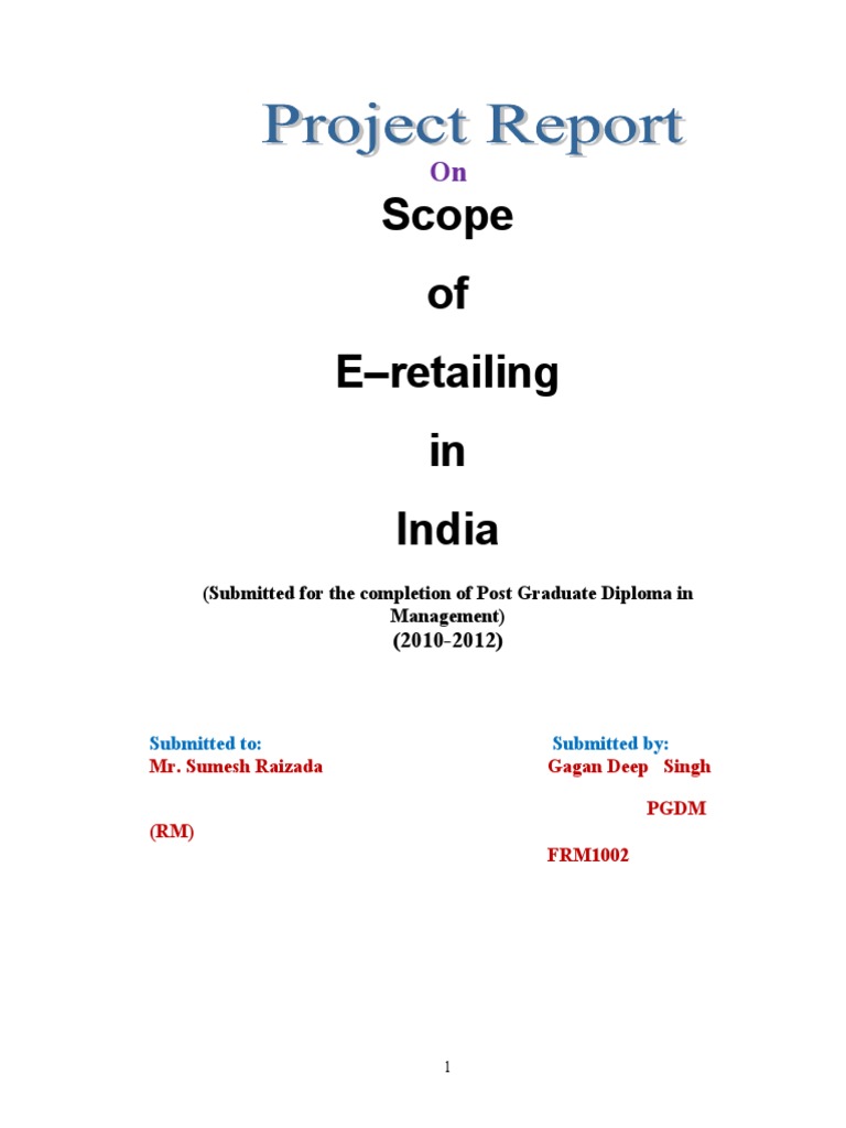 Scope of E Retailing in India | PDF | Online Shopping | Retail