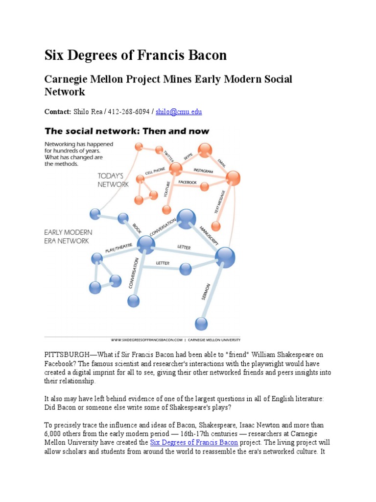 Six Degrees of Francis Bacon | PDF | Francis Bacon | Social Network