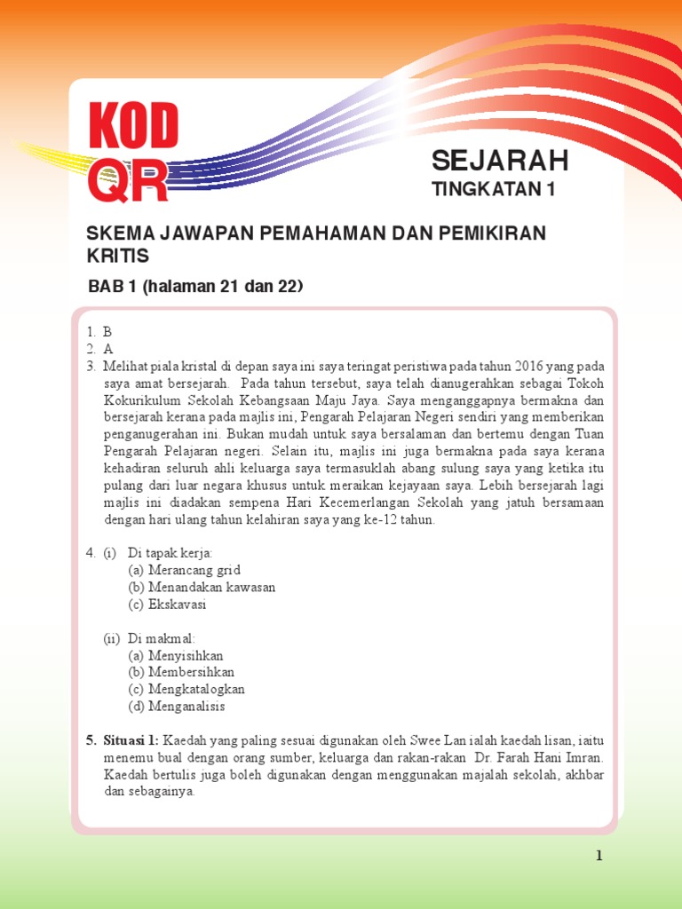 Jawapan Sej Buku Teks f1 PDF | PDF