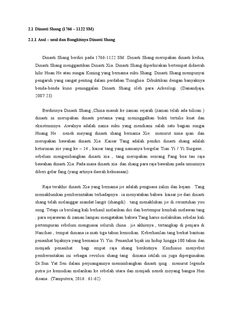 Dinasti Shang | PDF | Sejarah