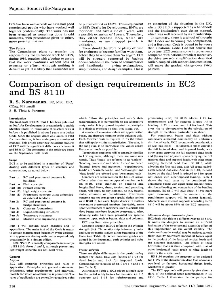 Comp of BS8110 & EC2 Design Requirements | PDF | Prestressed Concrete ...