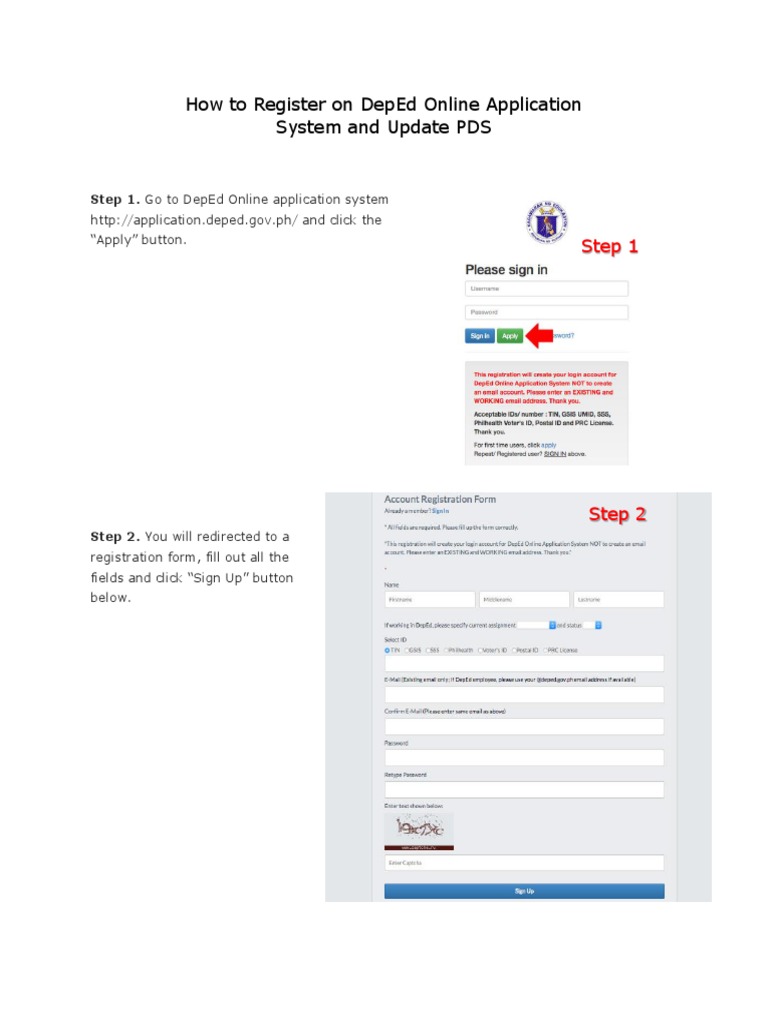 How To Register On DepEd Online Application 2 | PDF | Gmail | Web Page