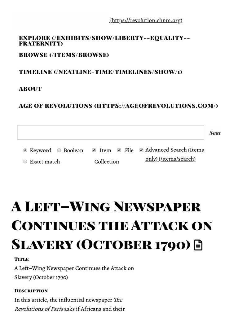 A Left-Wing Newspaper Continues The Attack On Slavery | PDF