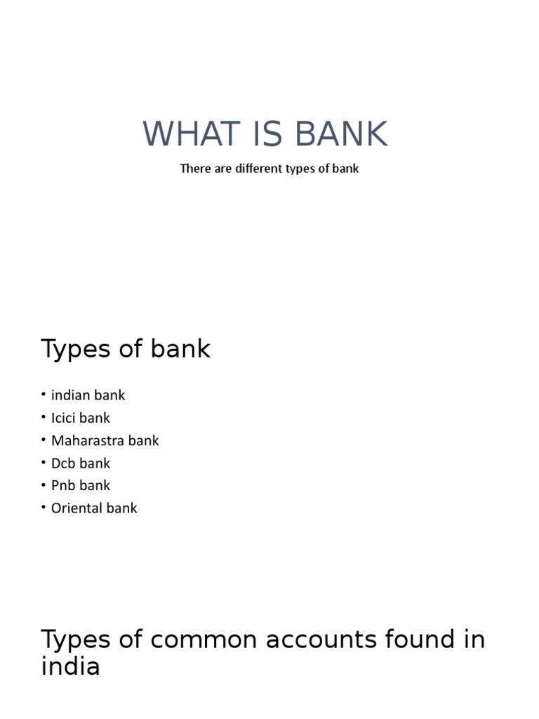 What Is Bank: There Are Different Types of Bank | PDF