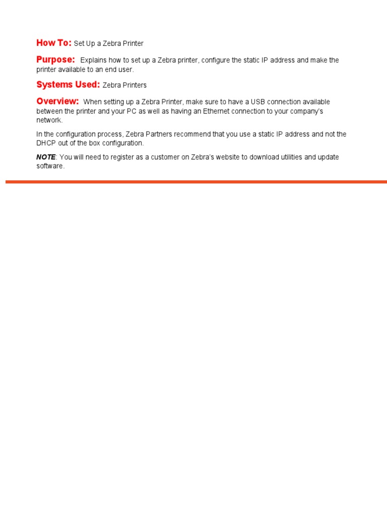 How To: Configure a Zebra Printer for Network Use | PDF | Ip Address ...