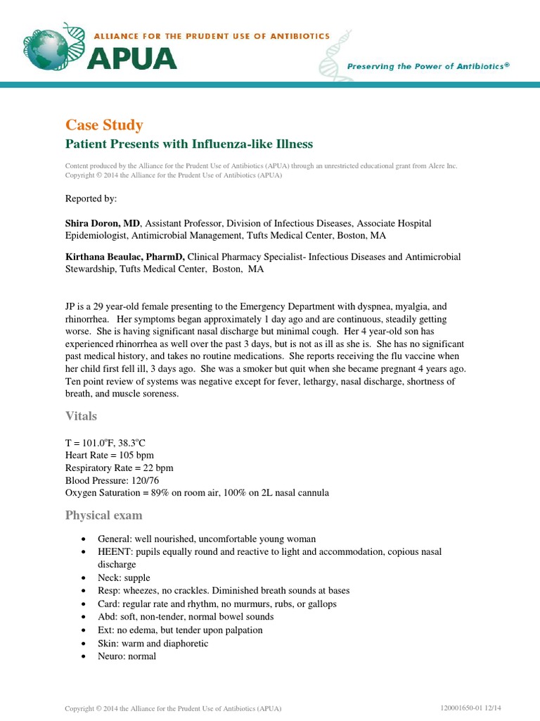 Caz Gripa 120001650 v01 Influenza Rapid Testing Case Study APU | PDF ...