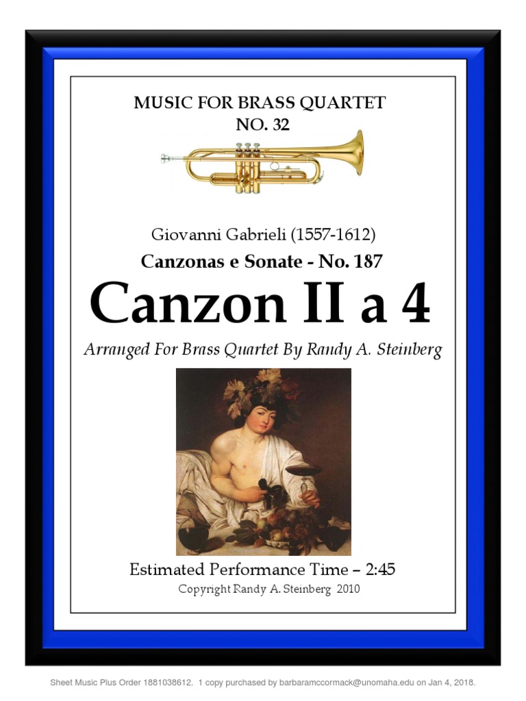 Canzon II A 4 No 187 PDF | PDF | Copyright | Intellectual Works