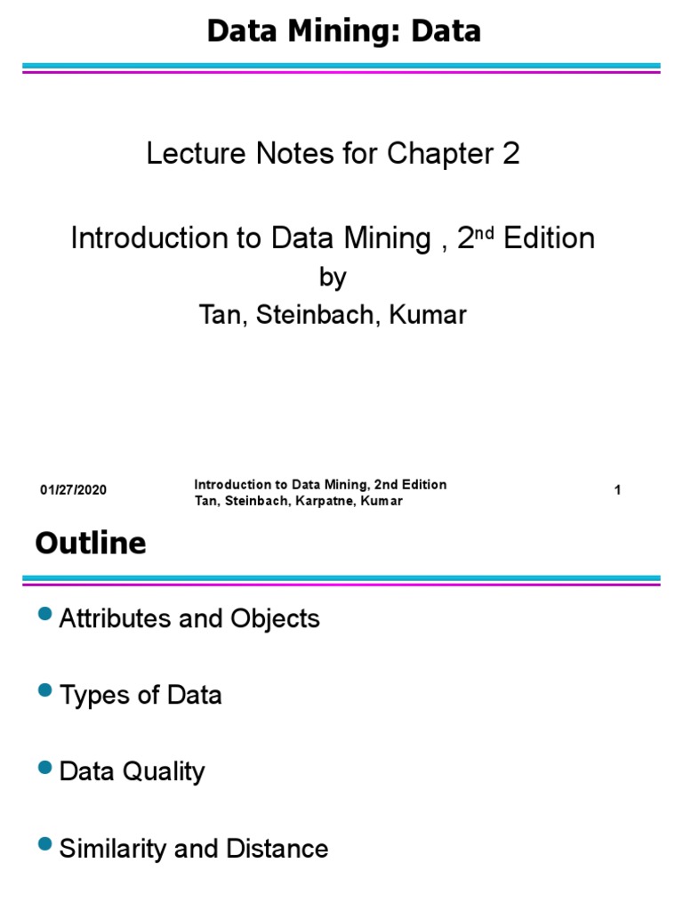 Lecture Notes For Chapter 2 Introduction To Data Mining, 2 Edition ...