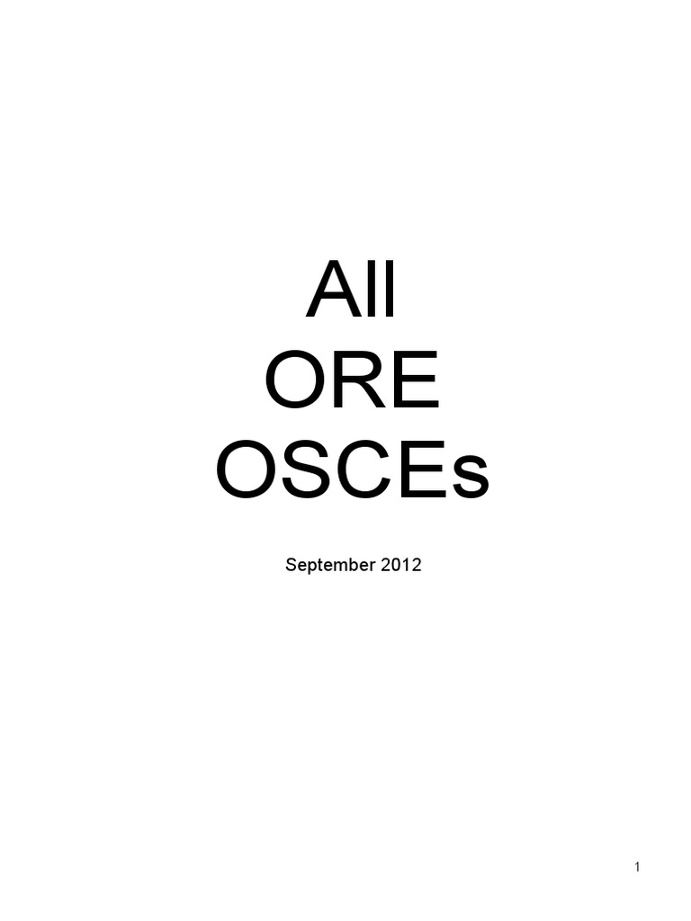 All ORE OSCEs PDF | PDF | Toothbrush | Dentistry