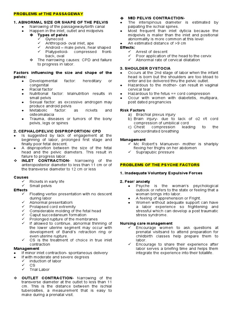 PROBLEMS of THE PASSAGEWAY and Psyche | PDF | Pelvis | Childbirth