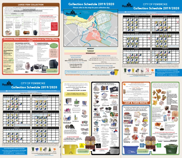 Collection Schedule 2019/2020 Collection Schedule 2019/2020: City of ...