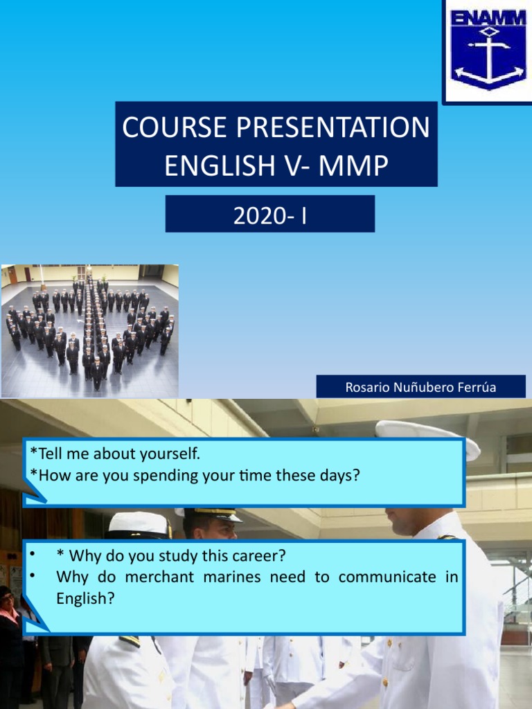 Course Presentation English V-MMP: Rosario Nuñubero Ferrúa | PDF ...
