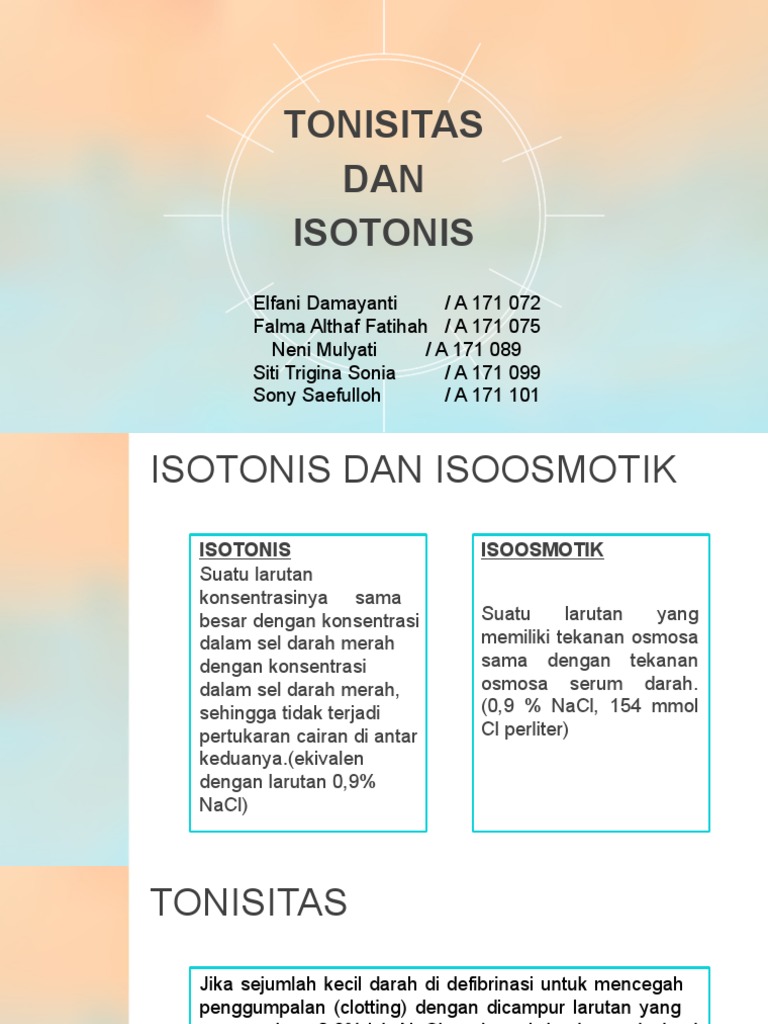 TONISITAS ISOTONIS Dix | PDF