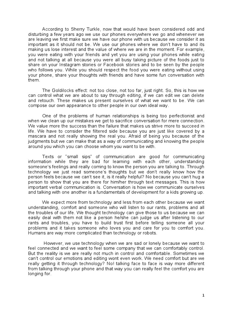 Connected But Alone | PDF | Conversation | Communication