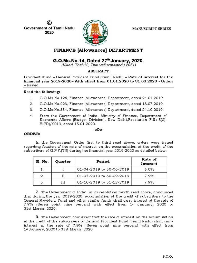 FINANCE (Allowances) DEPARTMENT G.O.Ms - No.14, Dated 27 January, 2020 ...