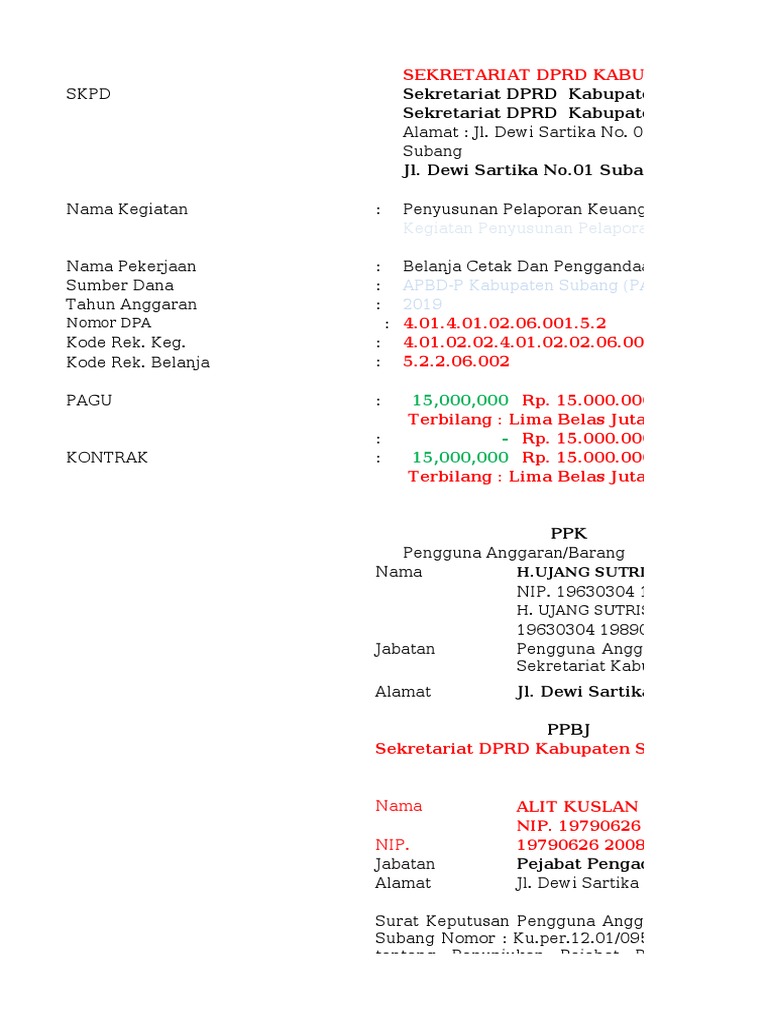 Contoh SPJ Gu | PDF