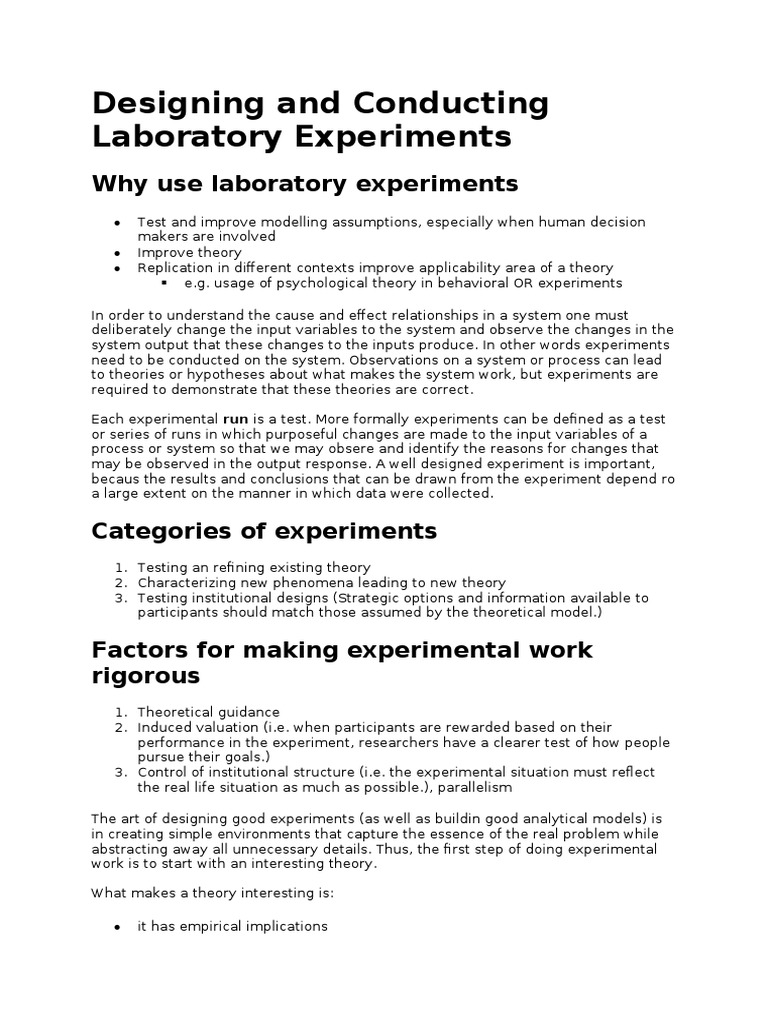 Designing and Conducting Laboratory | PDF | Experiment | Statistics