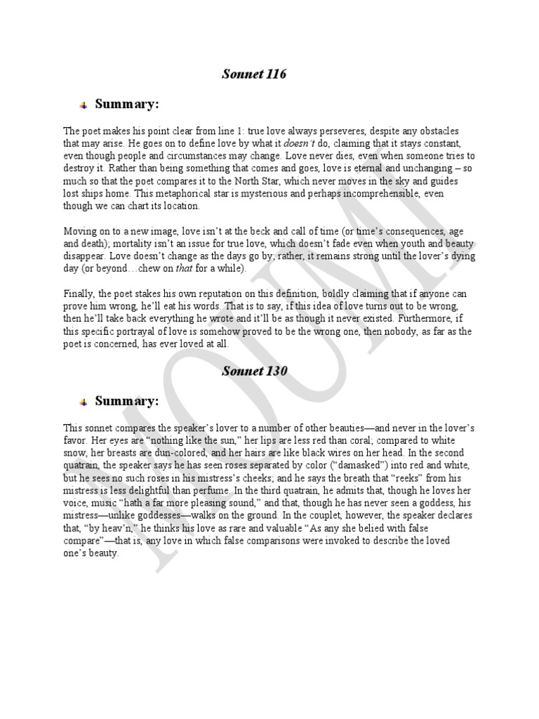 Summary:: Sonnet 116 | PDF