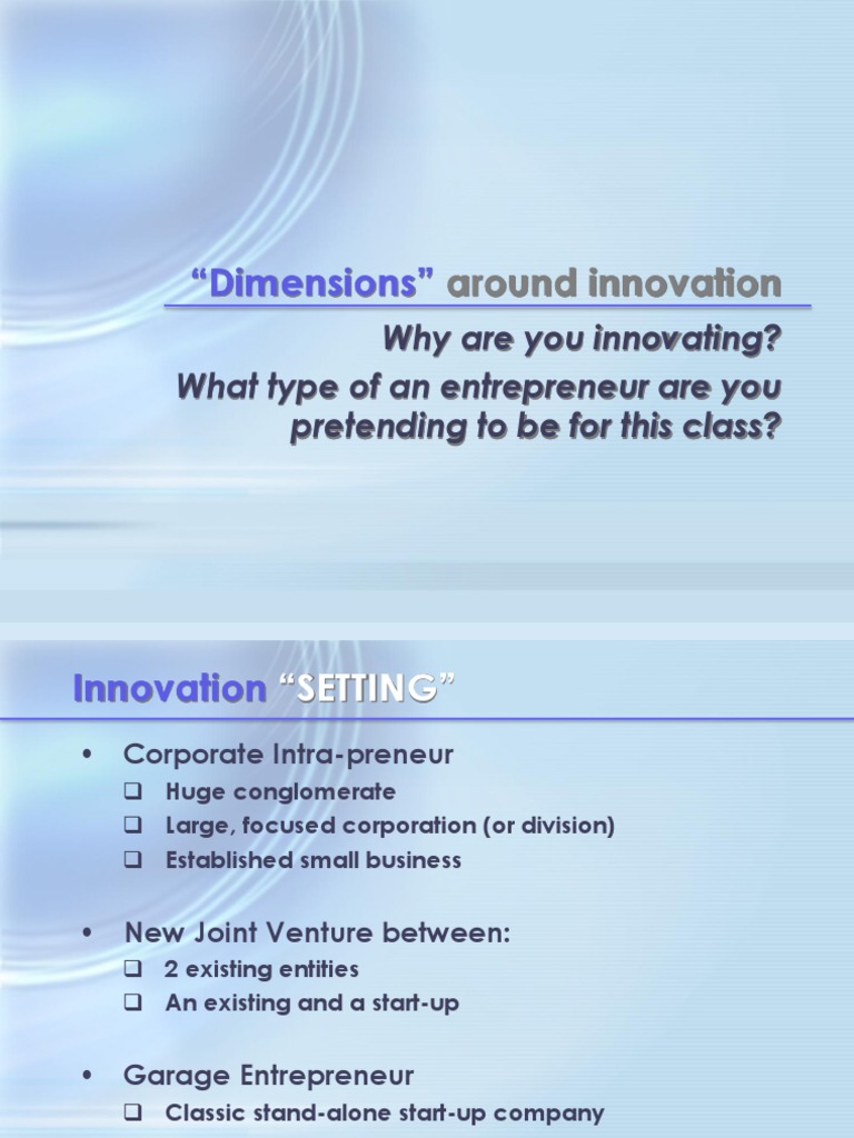 Dimensions of Innovation Strategies | PDF | Innovation | Entrepreneurship