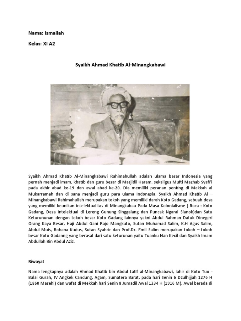 Syaikh Ahmad Khatib Al-Minangkabawi | PDF