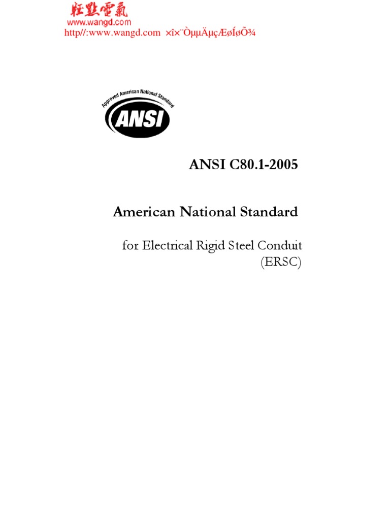 ANSI C80.1 - Electrical Rigid Steel Conduit (ERSC) PDF | PDF | Pipe ...