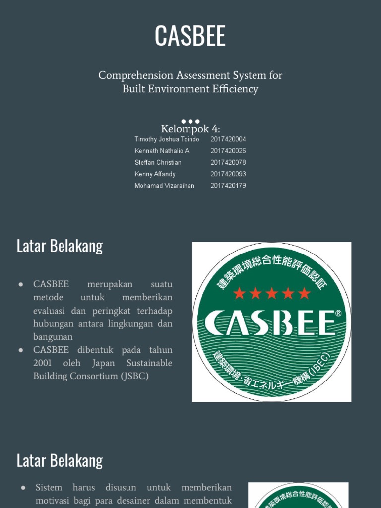 Casbee: Comprehension Assessment System For Built Environment E Ciency ...