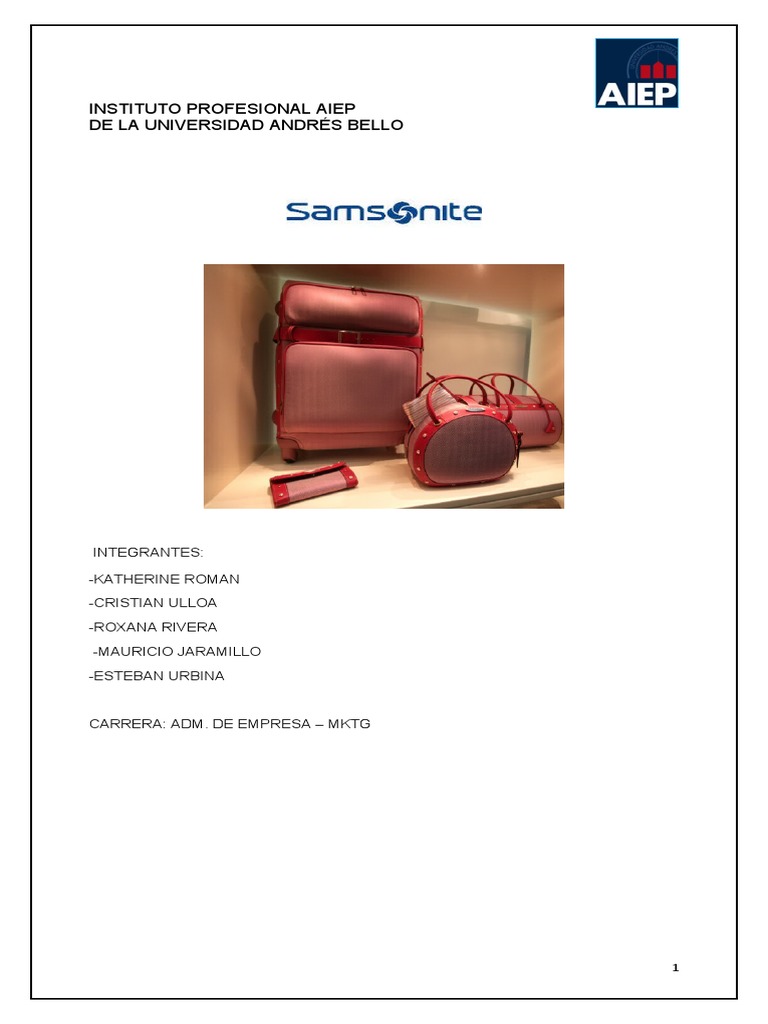 Samsonite Trabajo Final | Descargar gratis PDF | Aeropuerto | Marketing