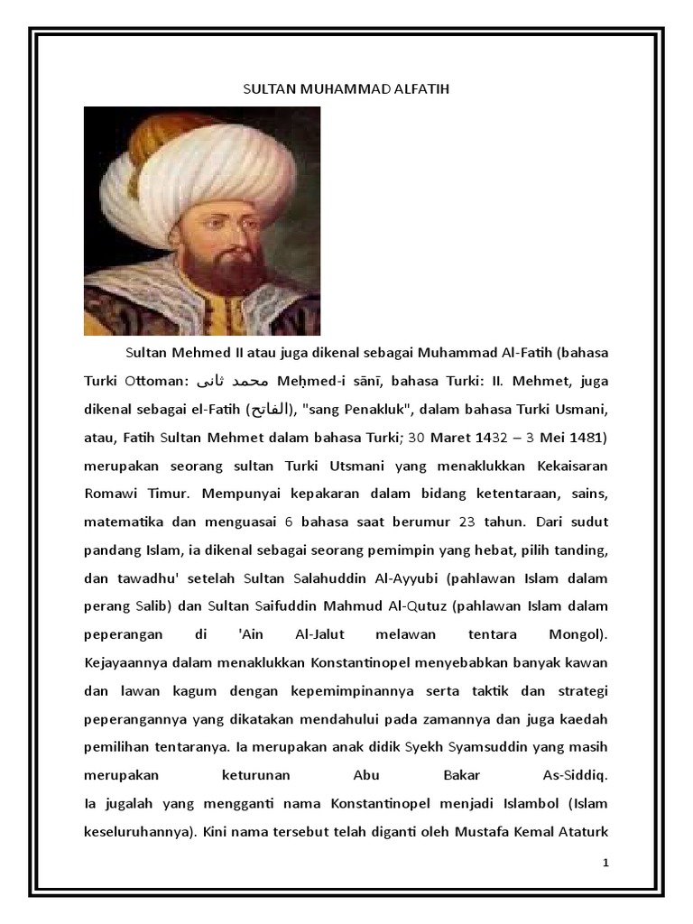 Sultan Muhammad Alfatih | PDF