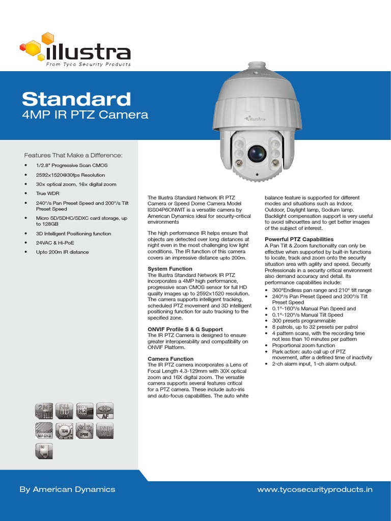 PTZ Camera Tyco | Download Free PDF | Zoom Lens | Camera