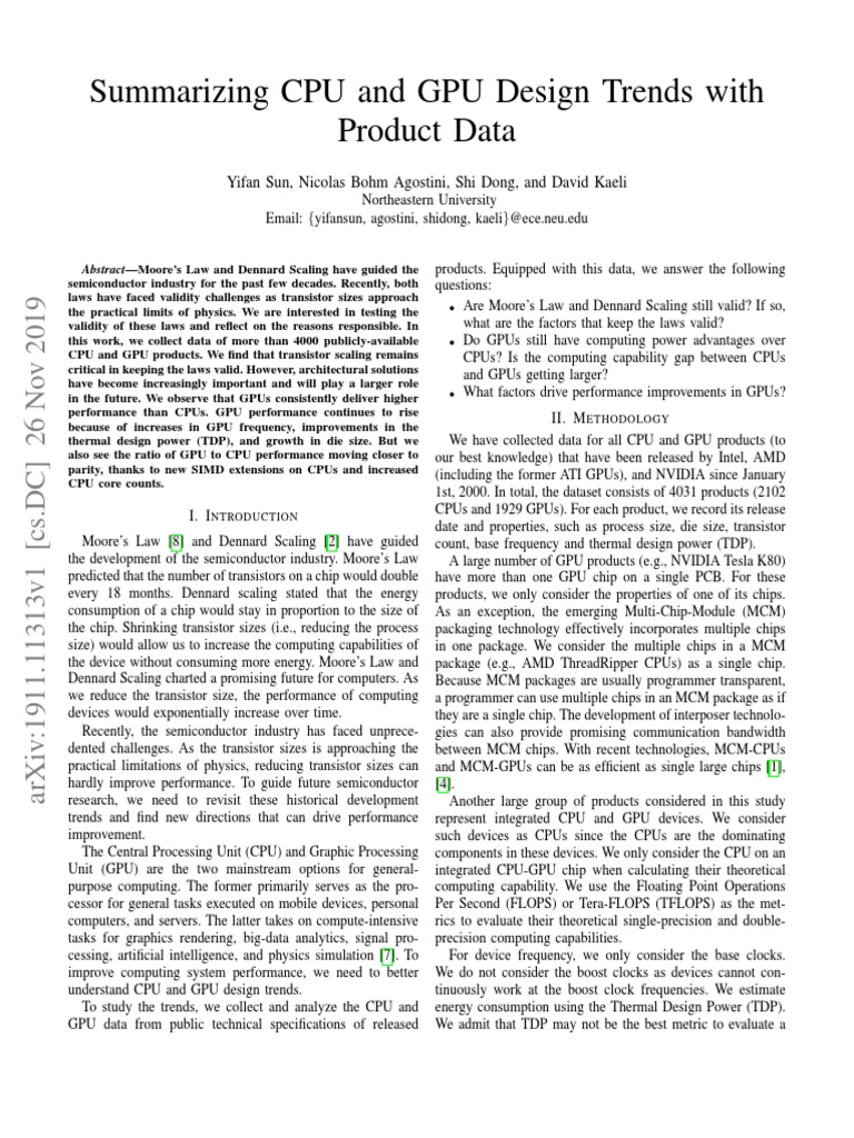 CPU and GPU Design Trends | PDF | Graphics Processing Unit | Central ...