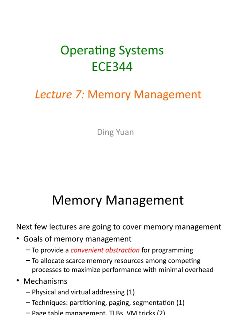 Lec7 - Os - PK - Mem | PDF | Computer Architecture | Computing