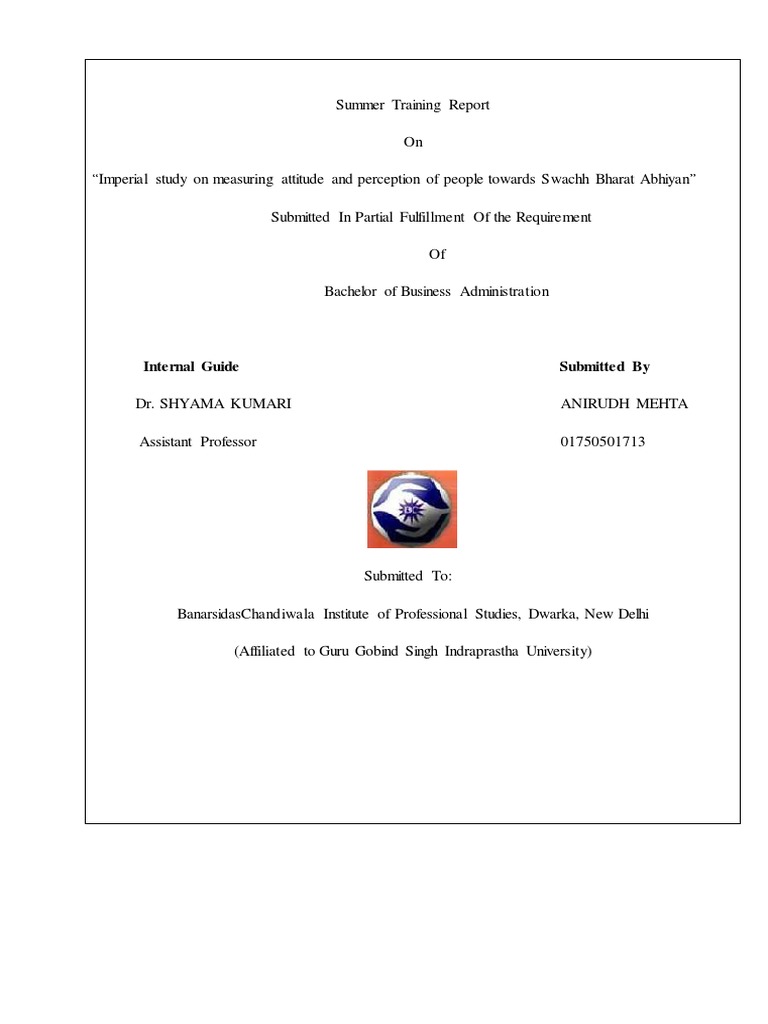 Internal Guide Submitted by | PDF | Career & Growth | Social Science