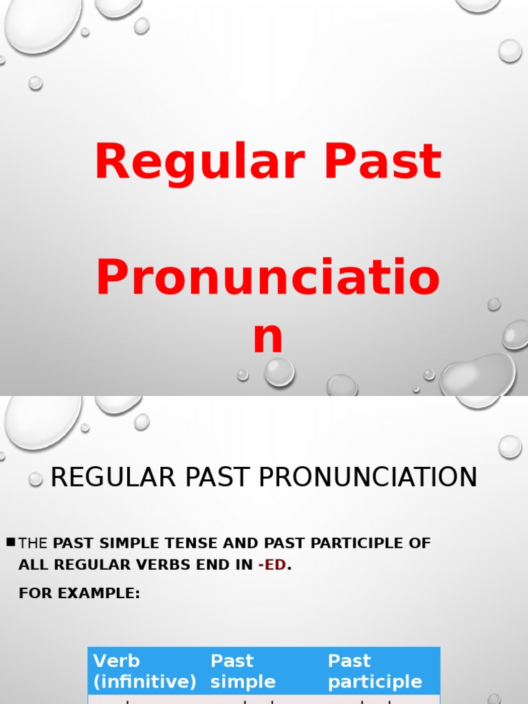 Regular Past Pronunciation | PDF | Verb | Grammatical Tense
