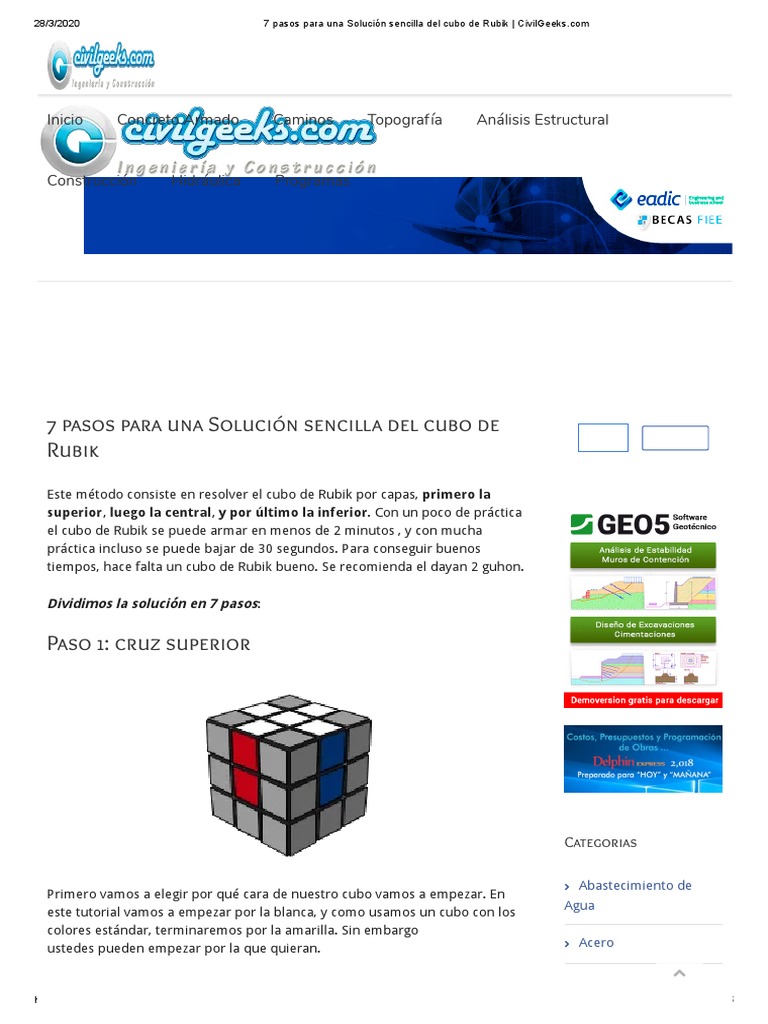 7 Pasos para Resolver el Cubo Rubik | PDF