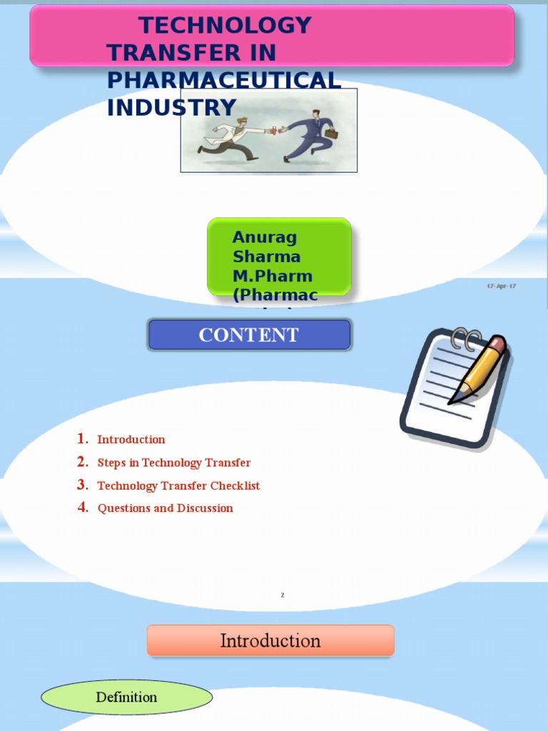 Technology Transfer in Pharmaceutical Industry: Anurag Sharma M.Pharm ...