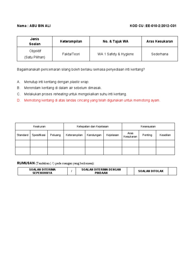 Contoh Topi Kasut Pengetahuan | PDF
