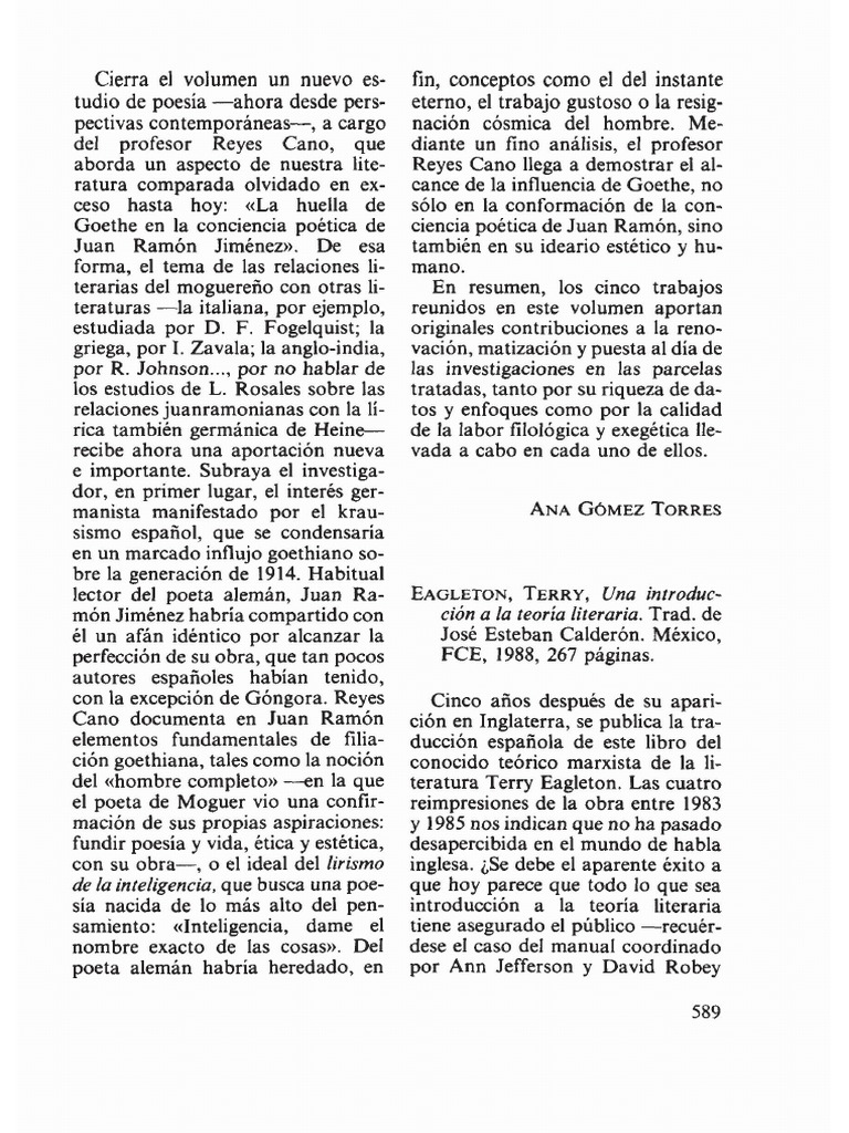 Eagleton Reseña PDF | PDF